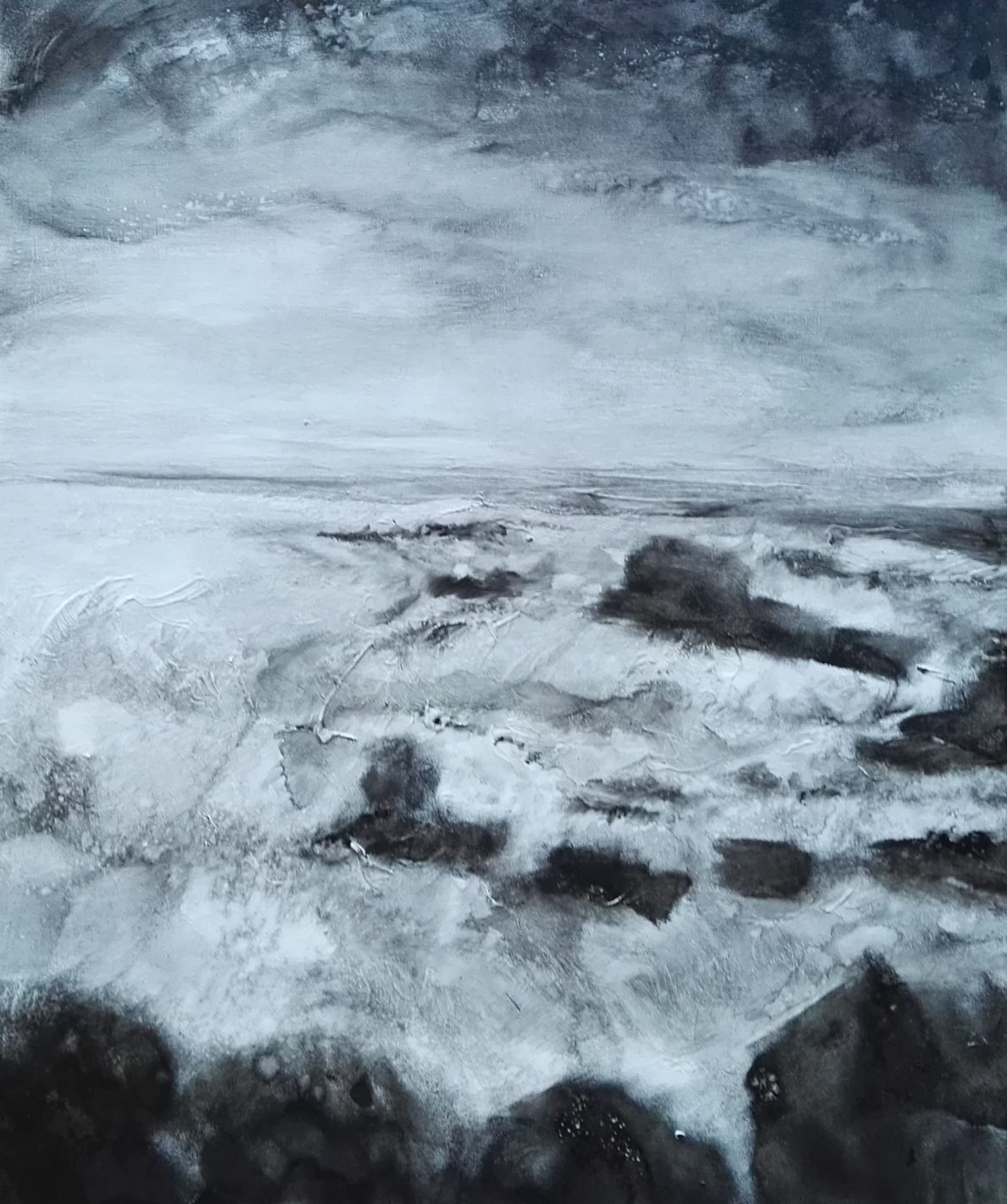 Black Monochrome Paintings by British Landscape Painter | Jezel Art